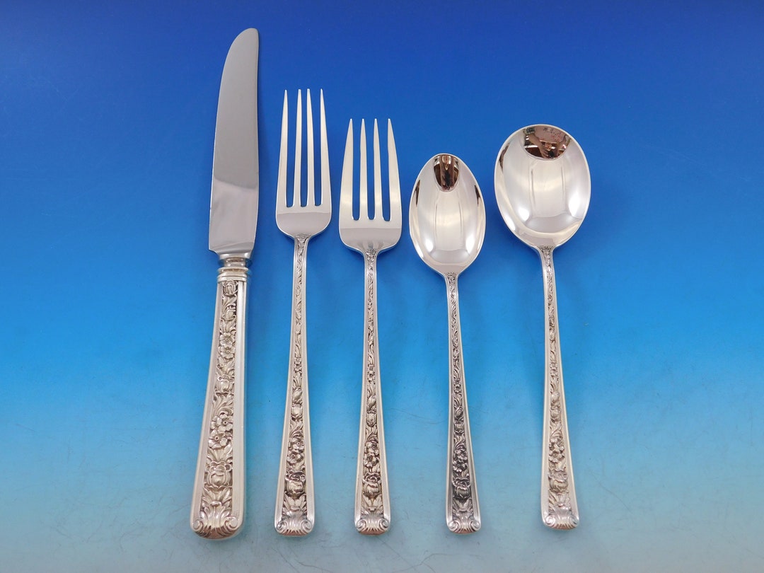 Windsor Rose by Watson Sterling Silver Flatware for 8 Set Service 46 ...