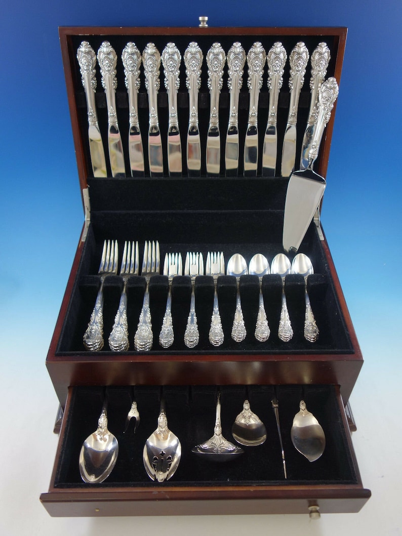 Sir Christopher by Wallace Sterling Silver Flatware Set 12 - Etsy