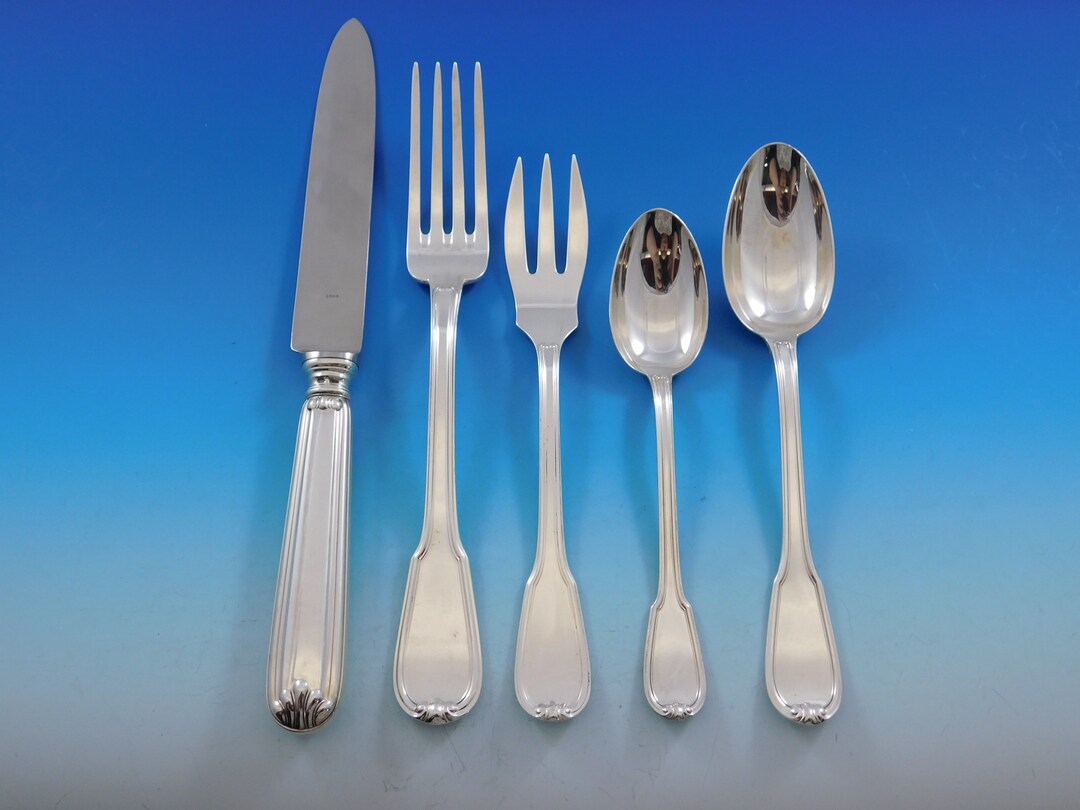 Lucrezia by Buccellati Italy Silver Flatware Set Service 20 Pcs Dinner ...