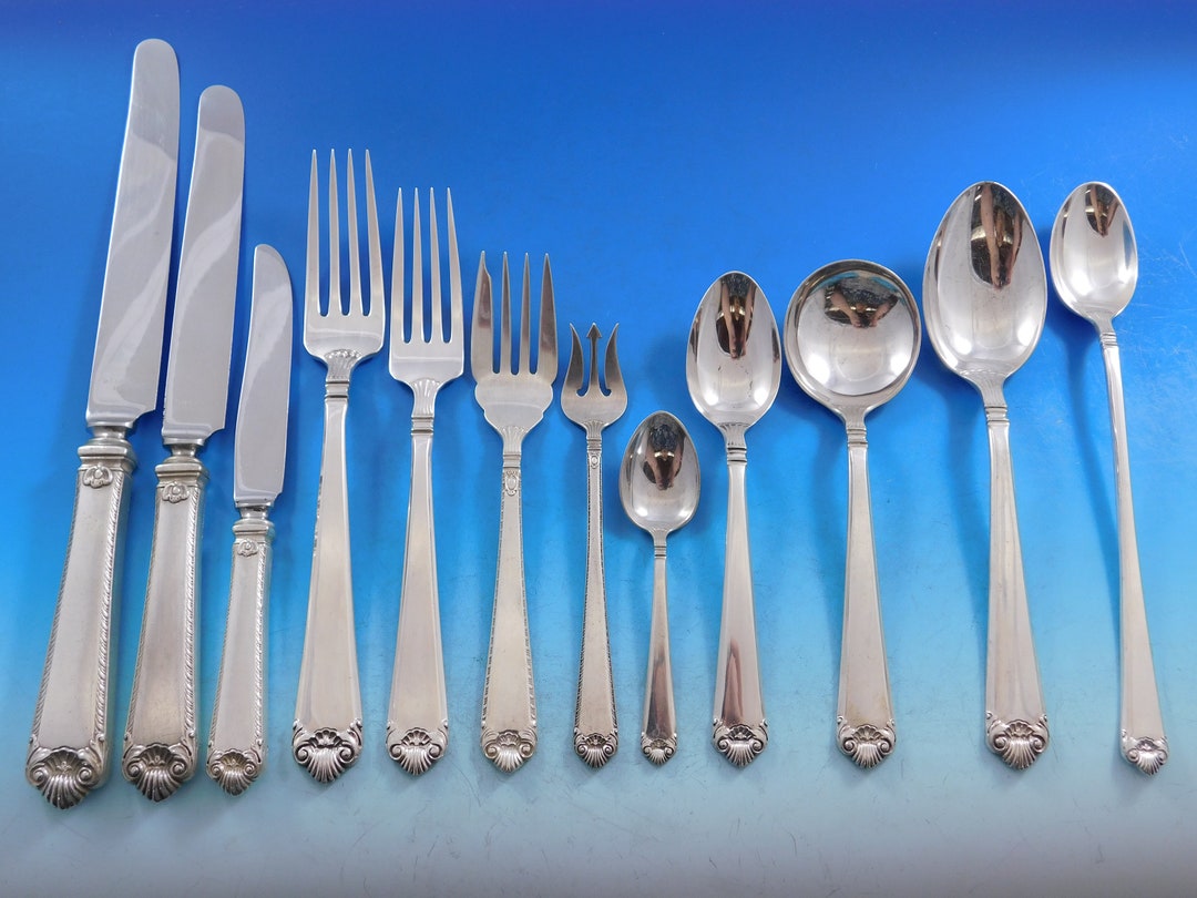 George II Rex by Watson Sterling Silver Flatware Set 81 Pc Dinner ...