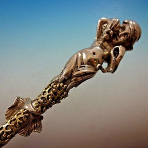 Tiffany and Co. Sterling Silver Punch Ladle With 3D Mermaid and Dolphin ...