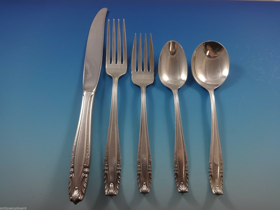 Stradivari by Wallace Sterling Silver Flatware Set for 8 | Etsy