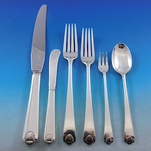 Colonial Shell by International Sterling Silver Flatware Set Service ...