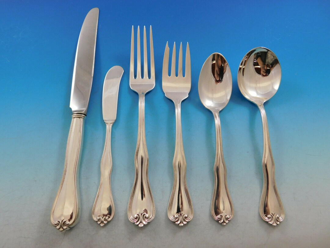 Puritan by Frank Whiting Sterling Silver Flatware Set for 12 Service 74 ...