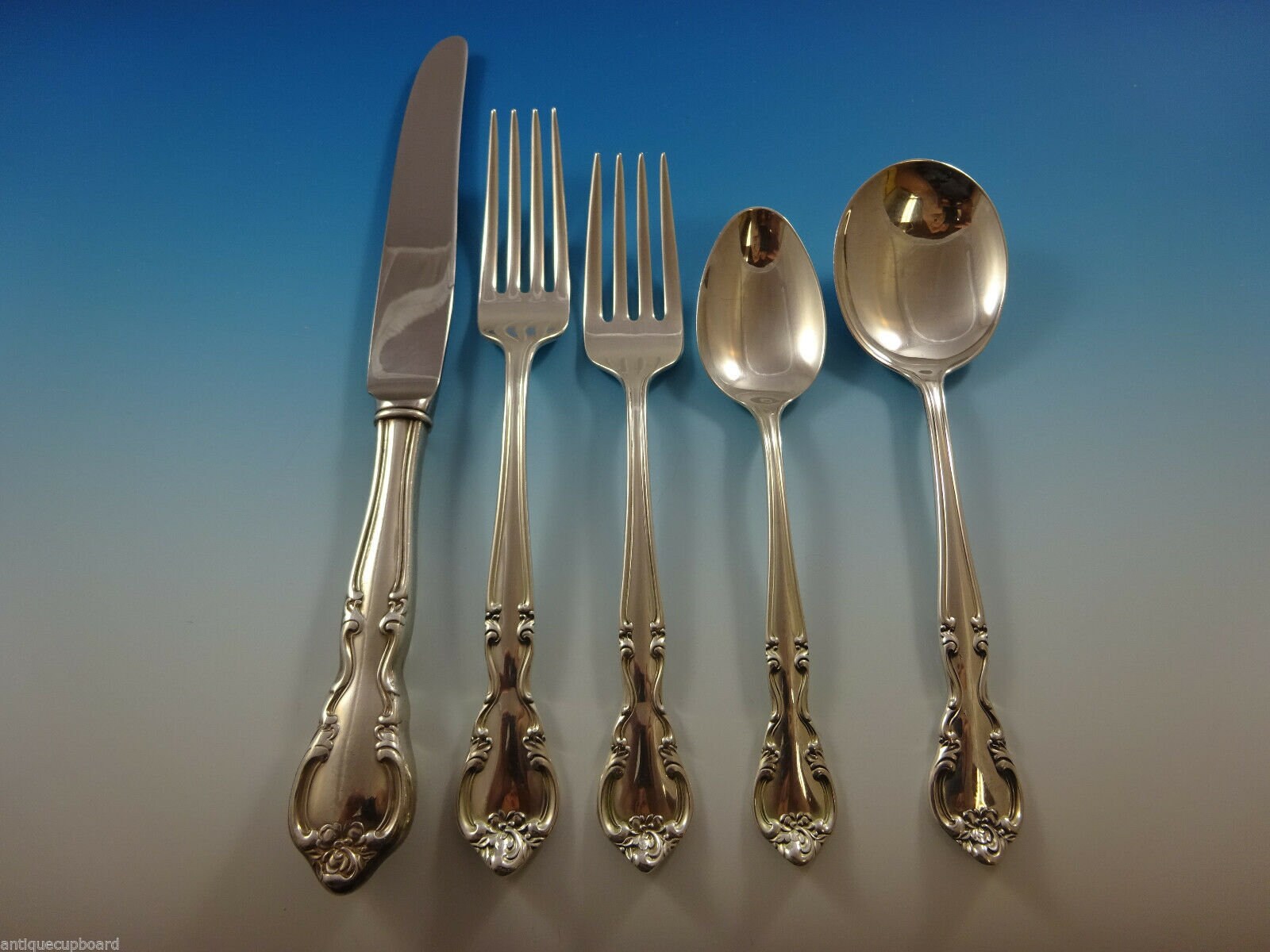 American Classic by Easterling Sterling Silver Flatware Set Service 46 ...