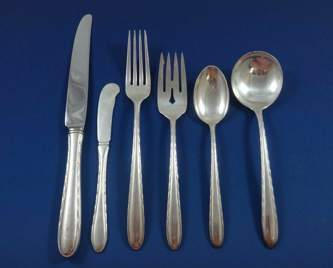 Silver Flutes by Towle Sterling Silver Flatware Set for 12 Service 76 ...