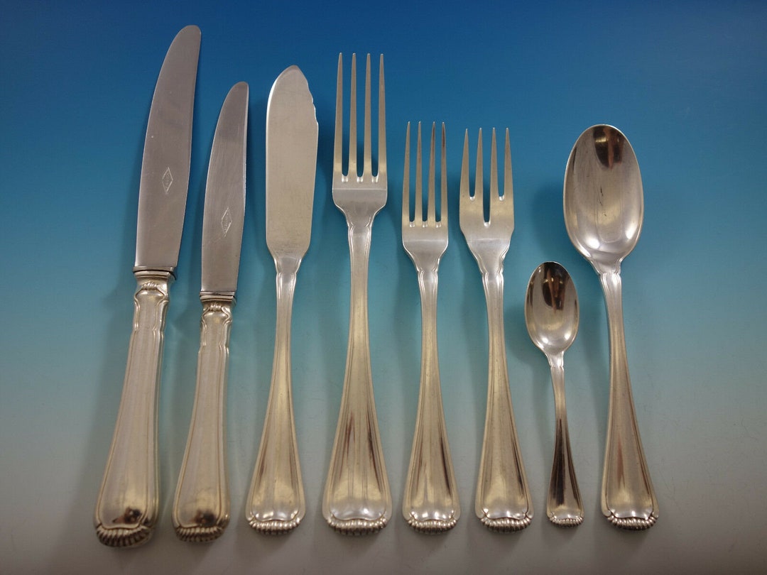 Milano Aka Baguette by Ricci 800 Silver Flatware Set Service 152 Pieces ...