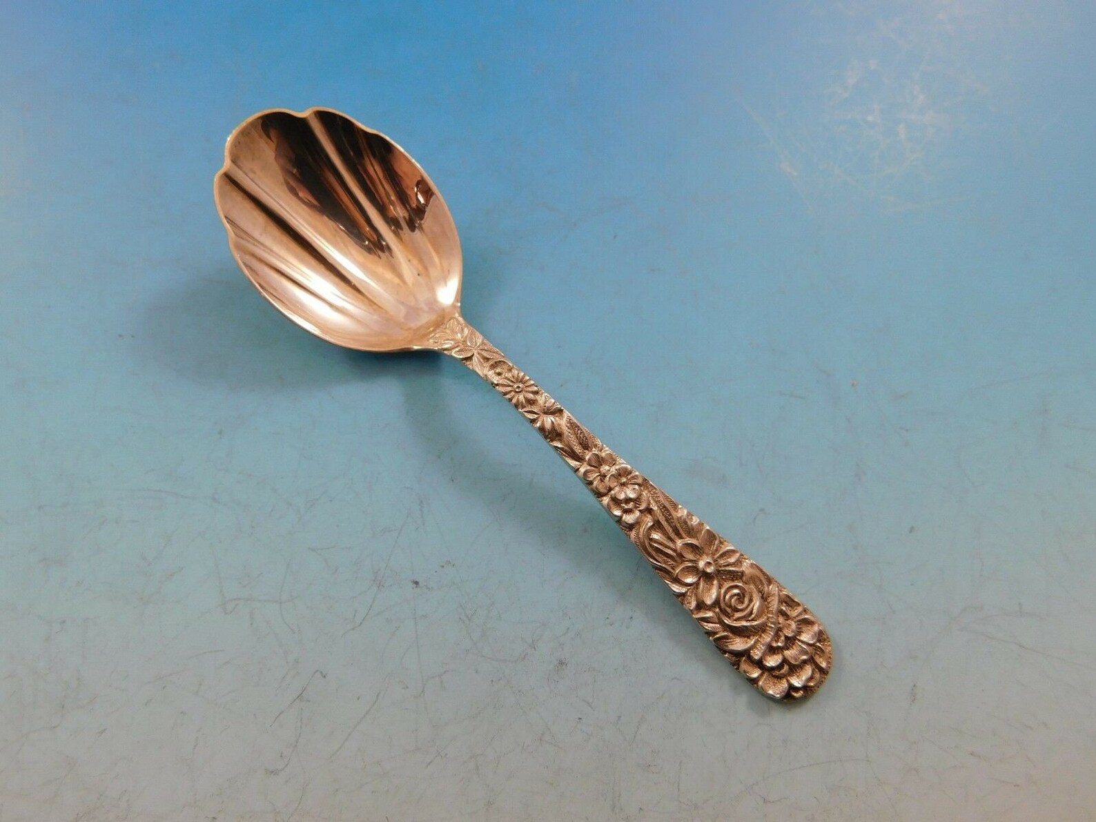 Repousse by Kirk Sterling Silver Tea Caddy Spoon Fluted 4 - Etsy