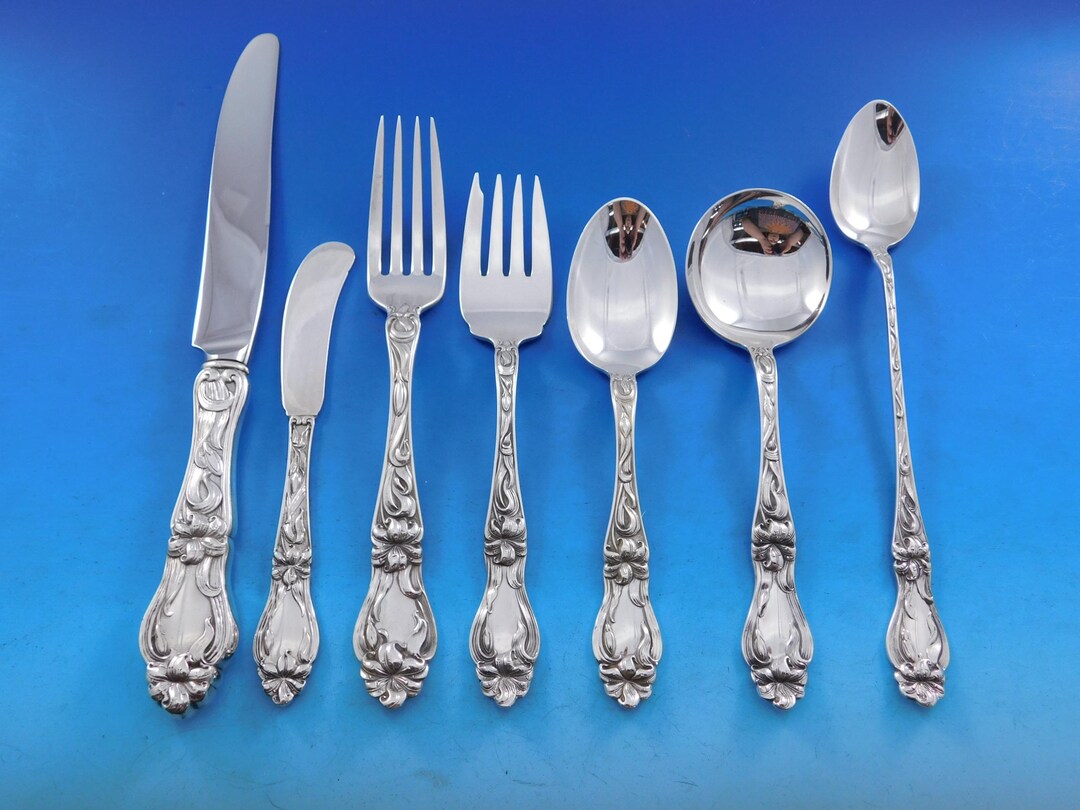 Lily Aka Floral by Frank Whiting Sterling Silver Flatware Set 12 ...