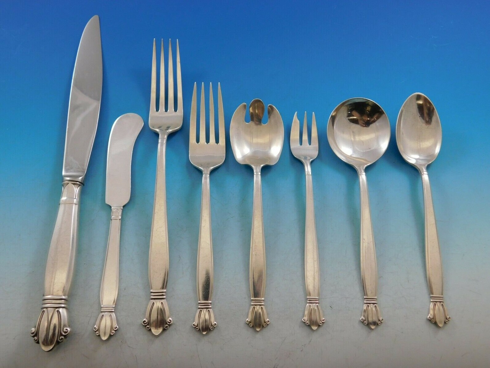 Jenny Lind by Weidlich Sterling Silver Flatware Set Service 100 Pieces ...