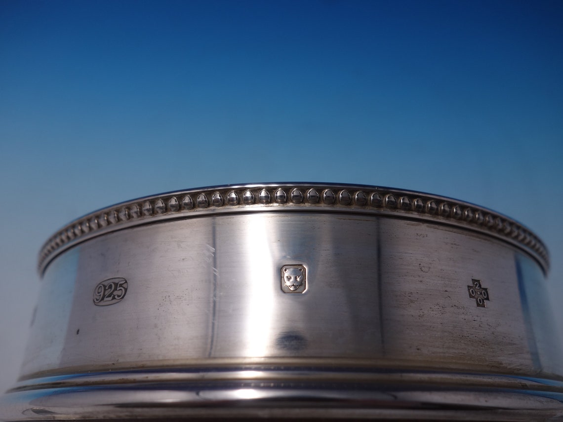 Beaded by LB Limited of London Sterling Silver Coaster Pair - Etsy