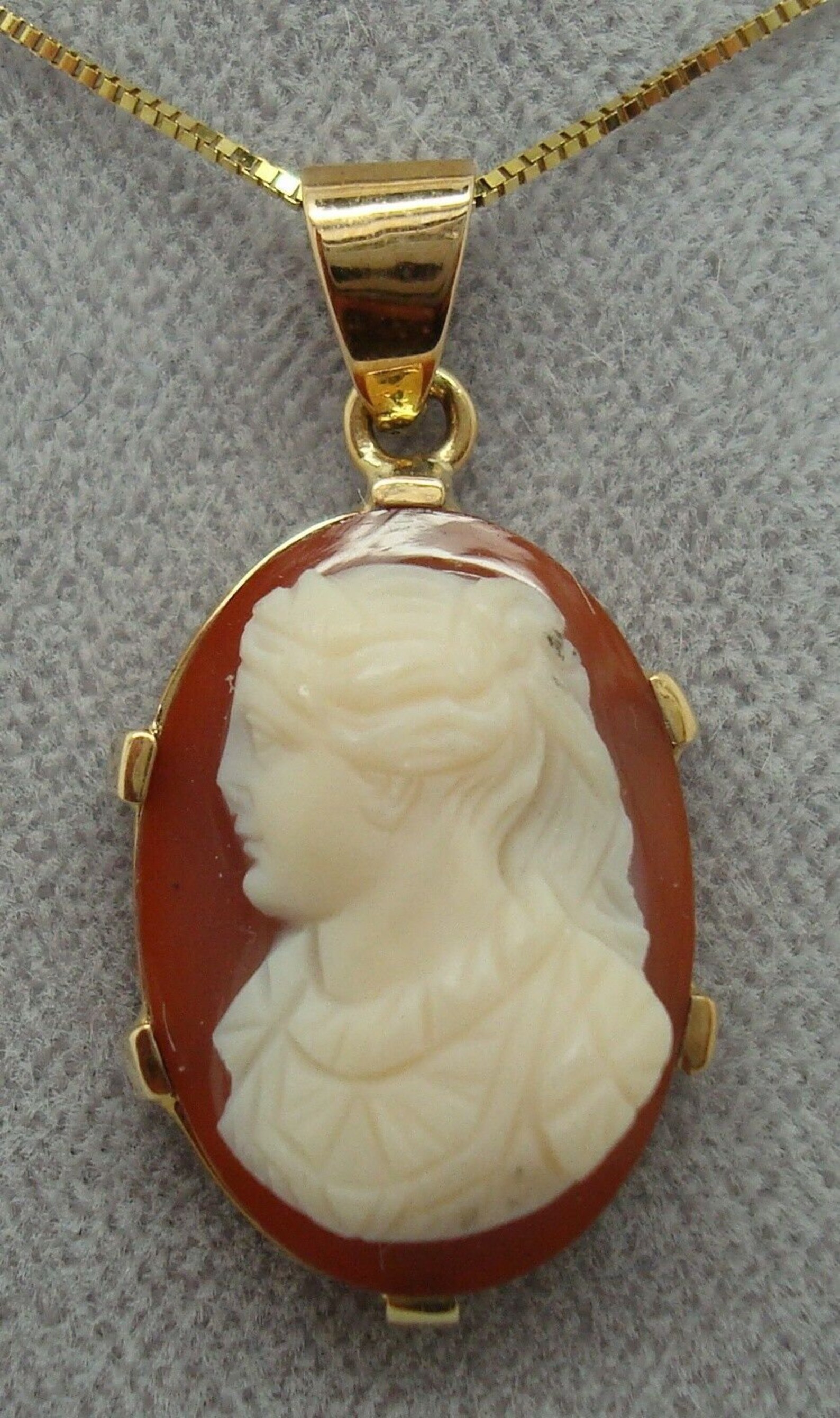 14k Gold Genuine Natural Stone Cameo Pendant 1093 - Etsy