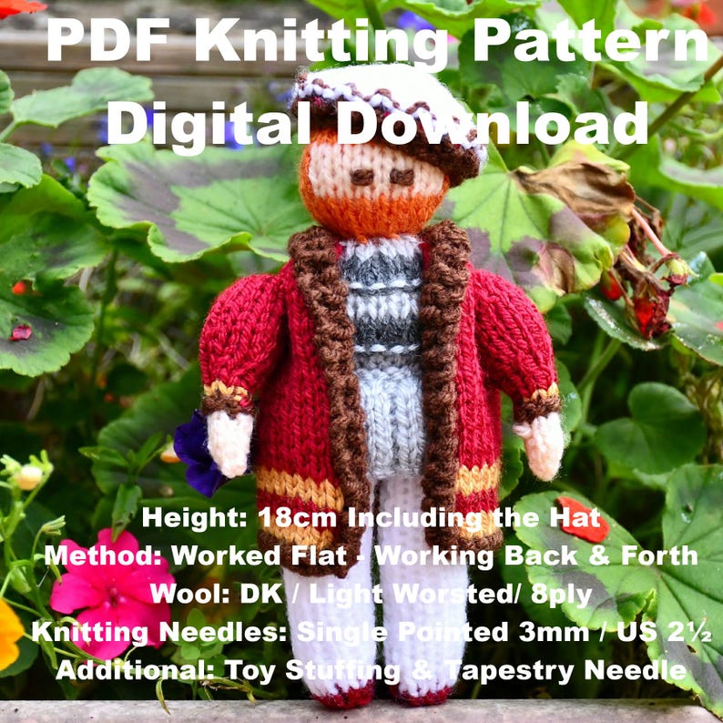 King Henry VIII Doll Knitting Pattern: Knitted Toys (digital Download ...