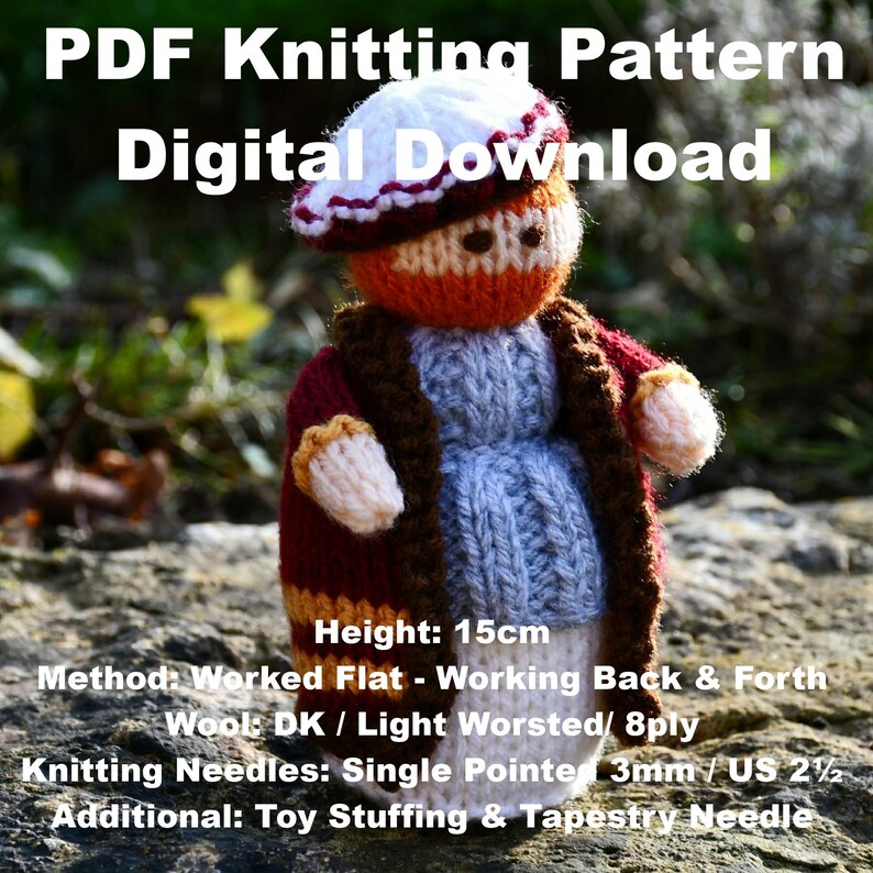 King Henry VIII Doll Knitting Pattern: Knitted Toys (digital Download ...