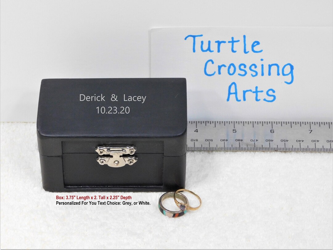 Wood Ring Box Insert, Black Wedding Ring Holder, Couple Gift, Double ...