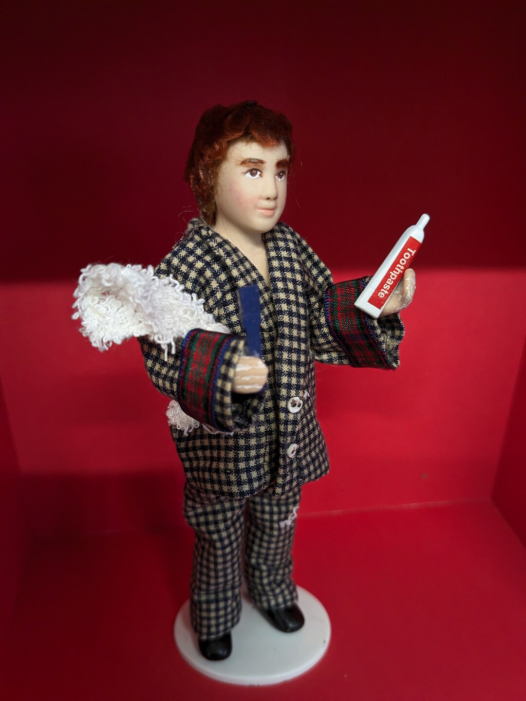 1/12th Miniature Man Terry in Pjs Brushing His Teeth - Etsy