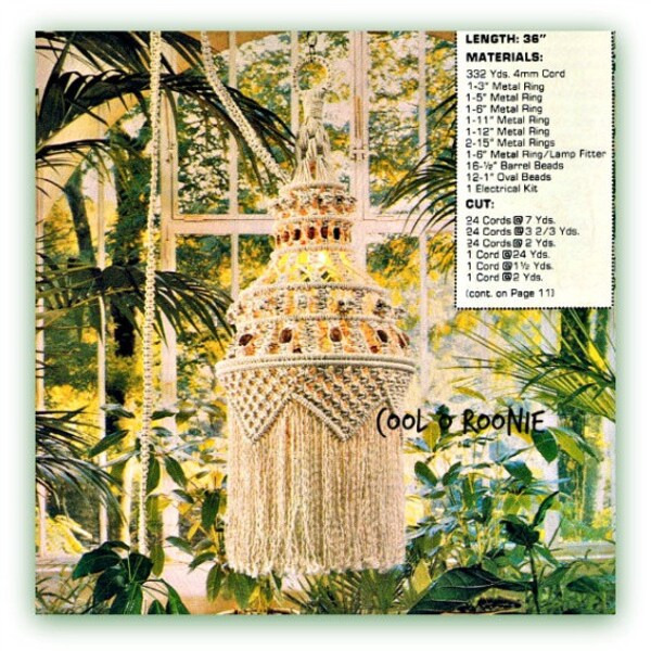 Macrame Hanging Lamp - Etsy