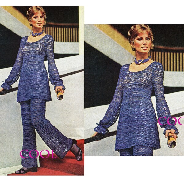 70s Tunic Pants Set - Etsy