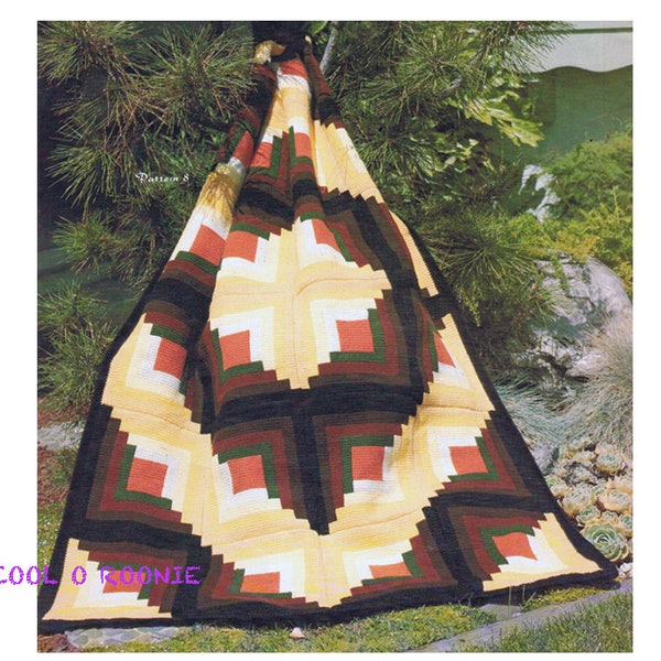 Log Cabin Afghan Crochet Pattern - Etsy