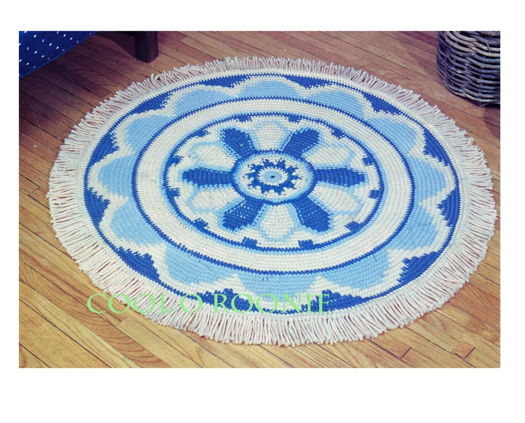 Crochet Rug Pattern Shabby Chic Rug Crochet Crochet Houseware Doily ...