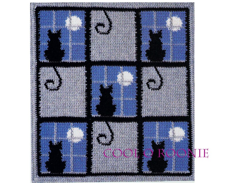 Cat Afghan Crochet Pattern Vintage Cat in the Window Pattern | Etsy