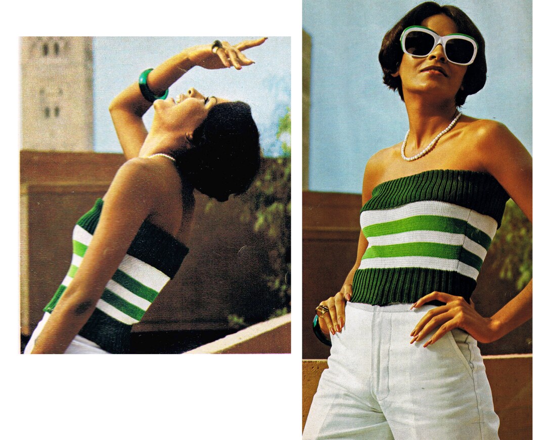 Vintage Womens Tube Top Knitting Pattern Summer Strapless - Etsy