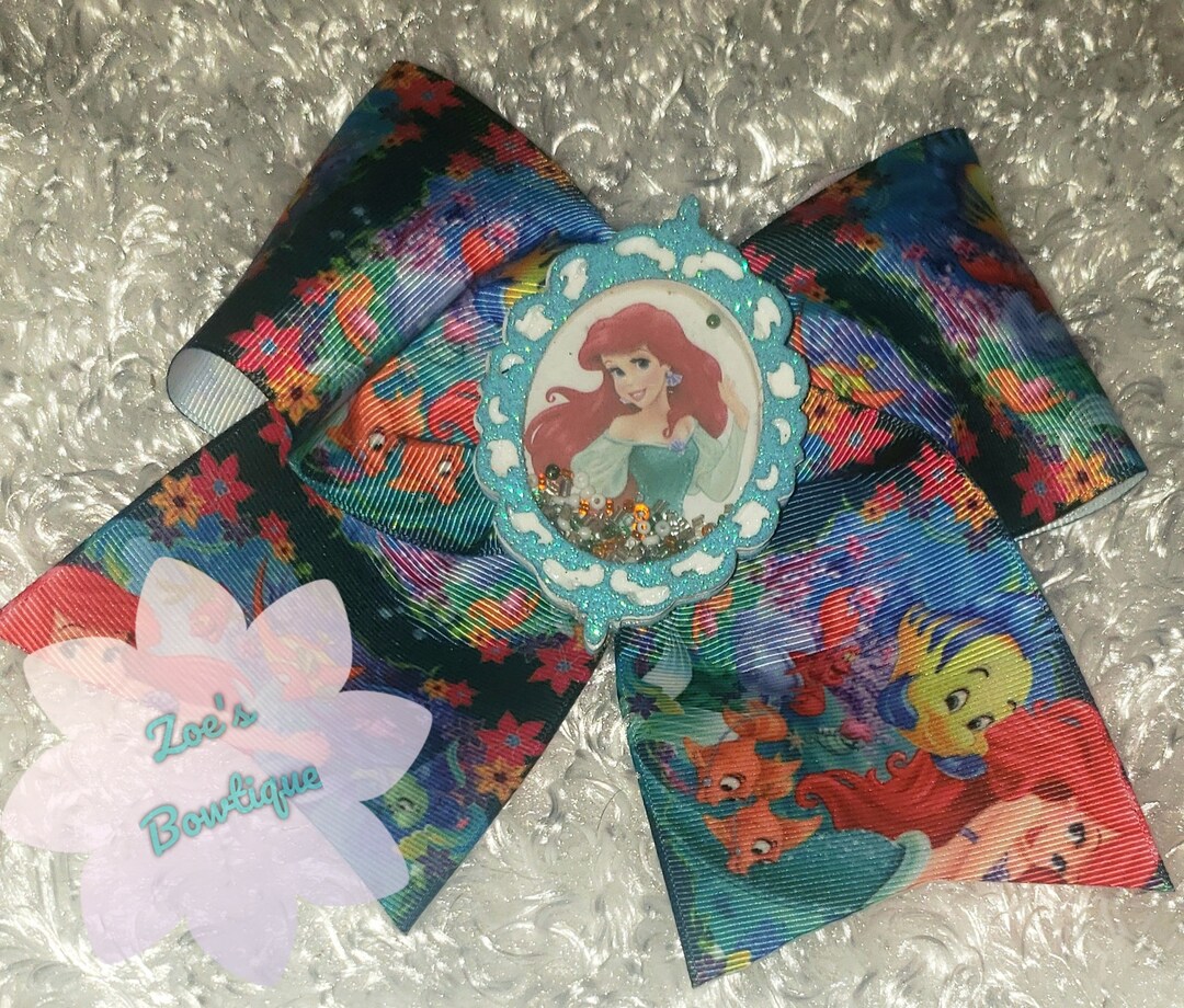Mermaid Cheer Bow Little Mermaid Inspired Bow With Shaker - Etsy