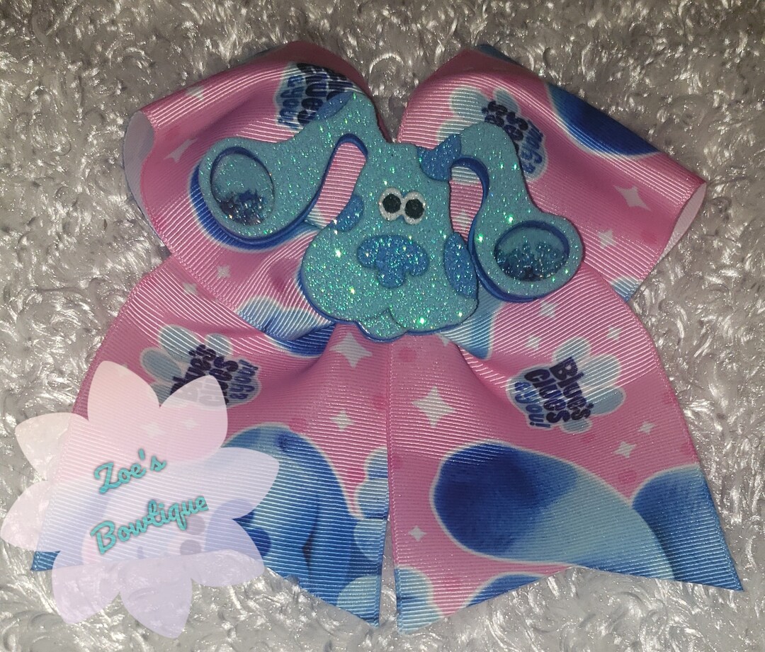 Blues Clues Inspired Blue Puppy Cheer Bow With Shaker - Etsy