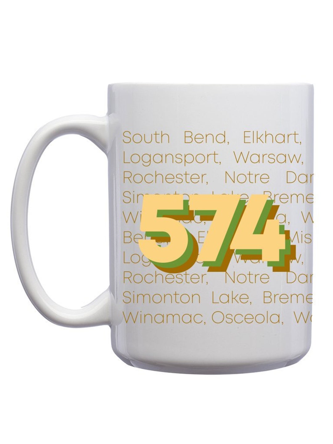 574 Area Code Mug - Etsy