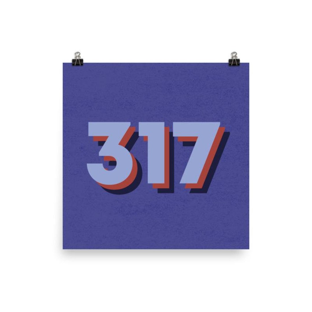 317 Area Code Poster - Etsy