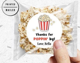 Personalized Popcorn Birthday Stickers, Popcorn Favors, First Birthday ...