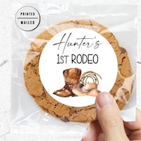 Cowboy Birthday Favor Tags, Western Party Thank You Tags, First Rodeo ...