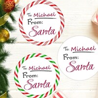 Custom Christmas Present Sticker | Personalized Santa Gift Label ...