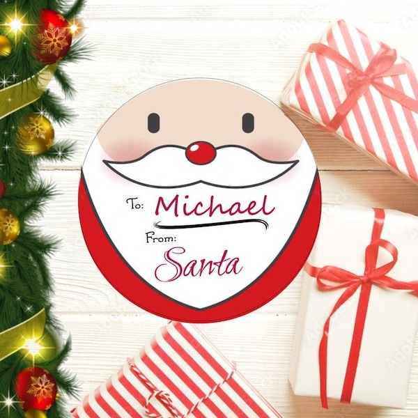 Santa Stickers - Etsy