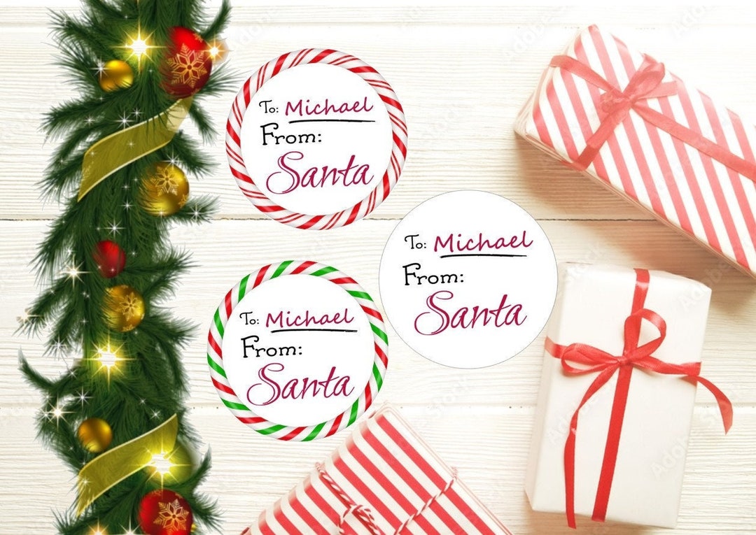 From Santa, Personalized Christmas Stickers, Christmas Stickers ...
