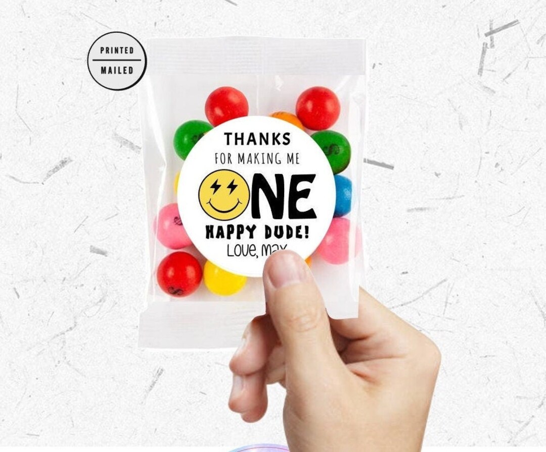 One Happy Lightning Dude Birthday Stickers, Decorations Happy Birthday ...