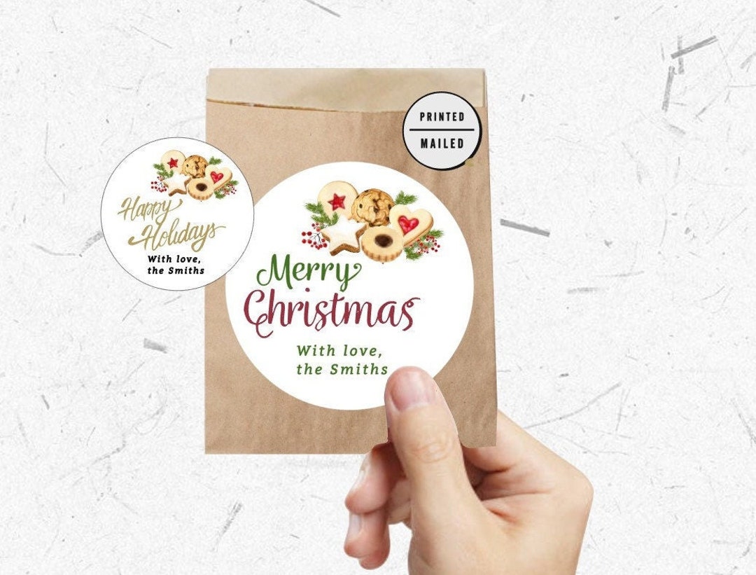 Christmas Baking Labels, Merry Christmas Rustic Holiday Gingerbread ...