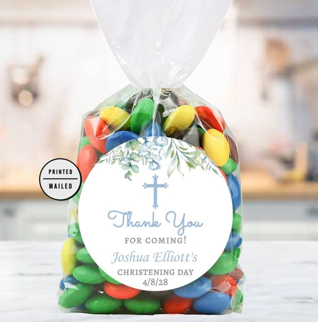 Personalized Christening Stickers for Favors, Thank You Christening ...