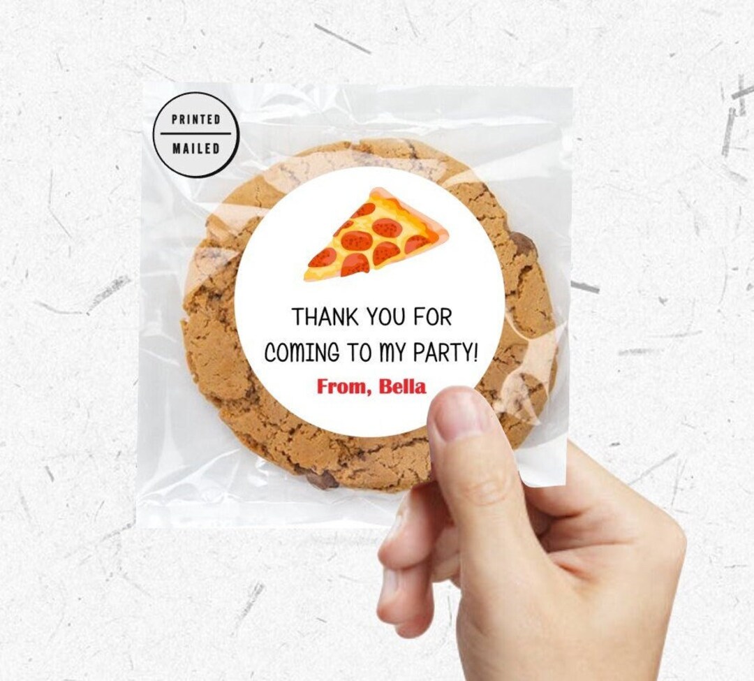 Pizza Party Stickers, Italian Party Stickers, Thank You Favor, Birthday ...