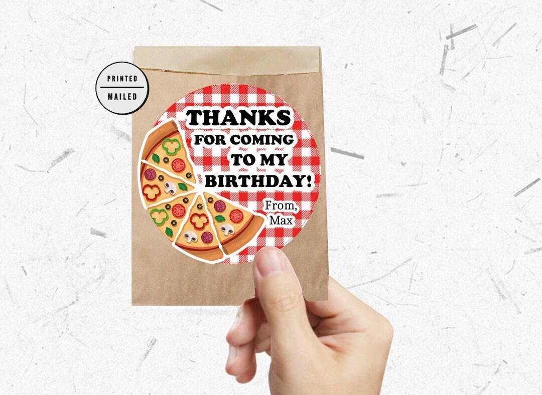 Pizza Party Stickers, Italian Party Stickers, Thank You Favor, Birthday ...