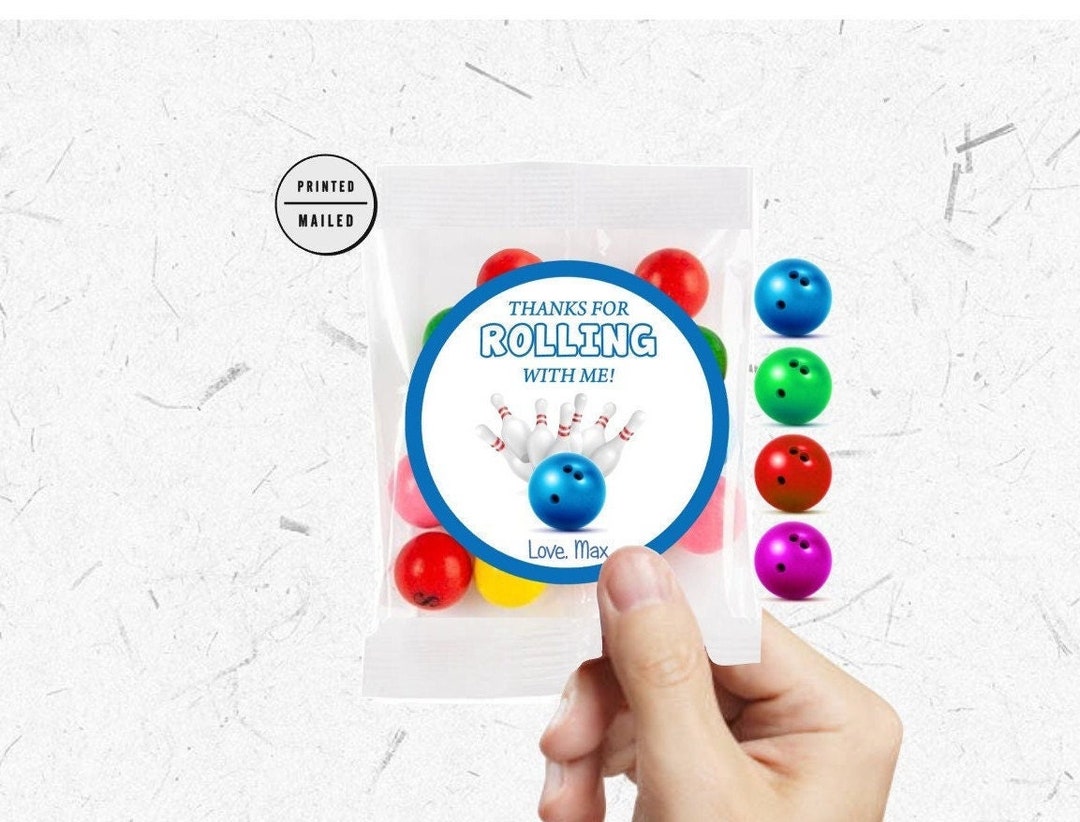 Personalized Bowling Birthday Party Stickers, Bowling Birthday Theme ...