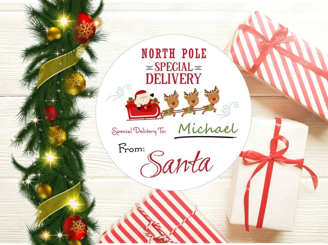From Santa, Personalized Christmas Stickers, Christmas Stickers ...