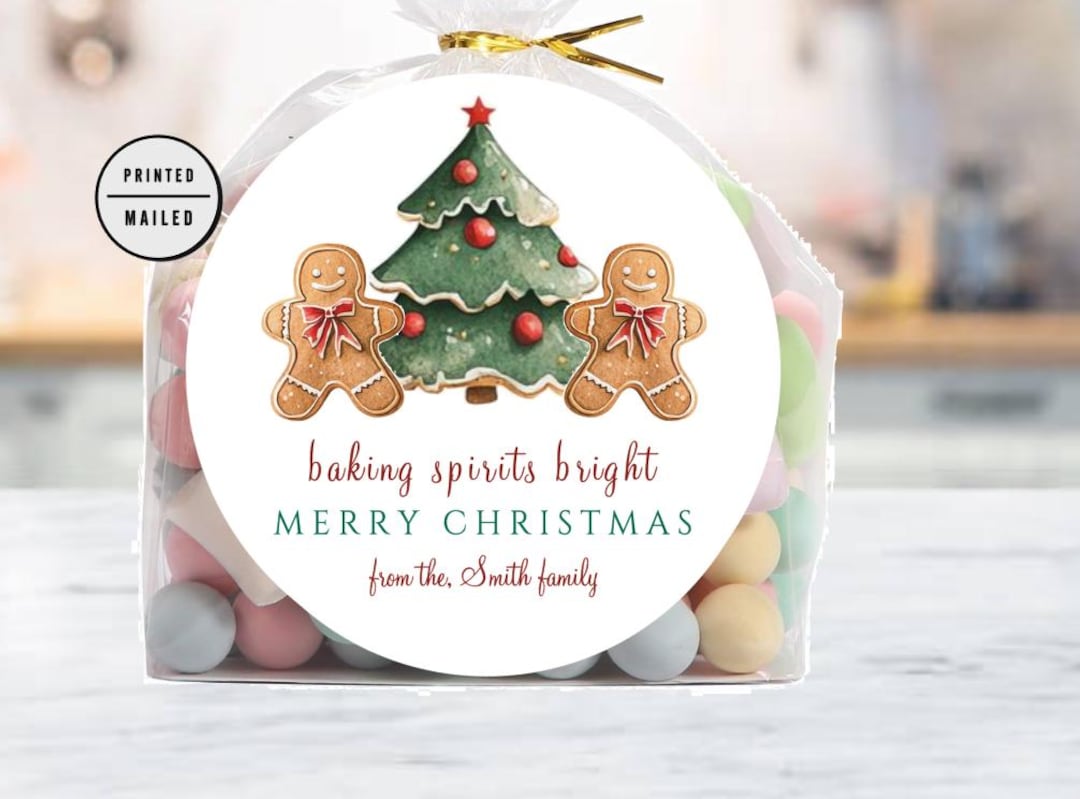 Christmas Baking Labels, Merry Christmas Rustic Holiday, Baked With ...