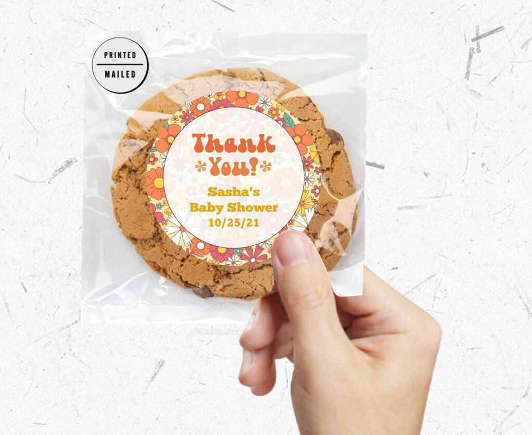 Retro Groovy Baby Stickers, Thank You Favor Stickers, Woodstock ...
