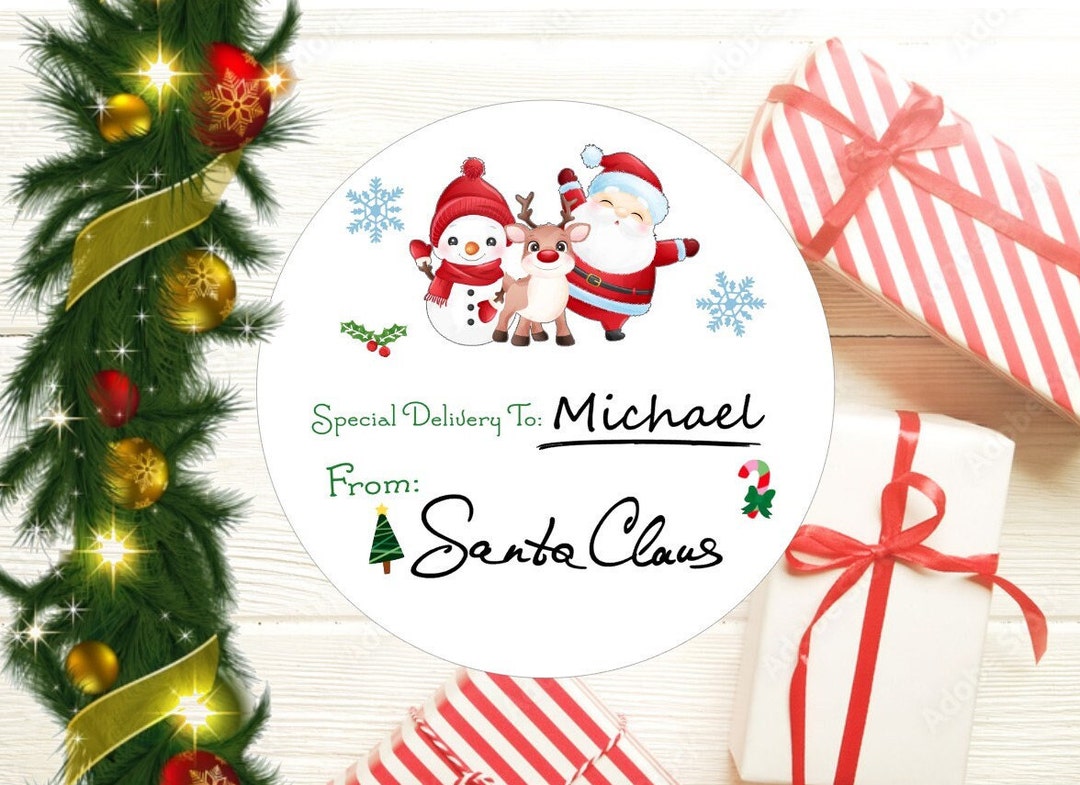 From Santa, Personalized Christmas Stickers, Christmas Stickers ...