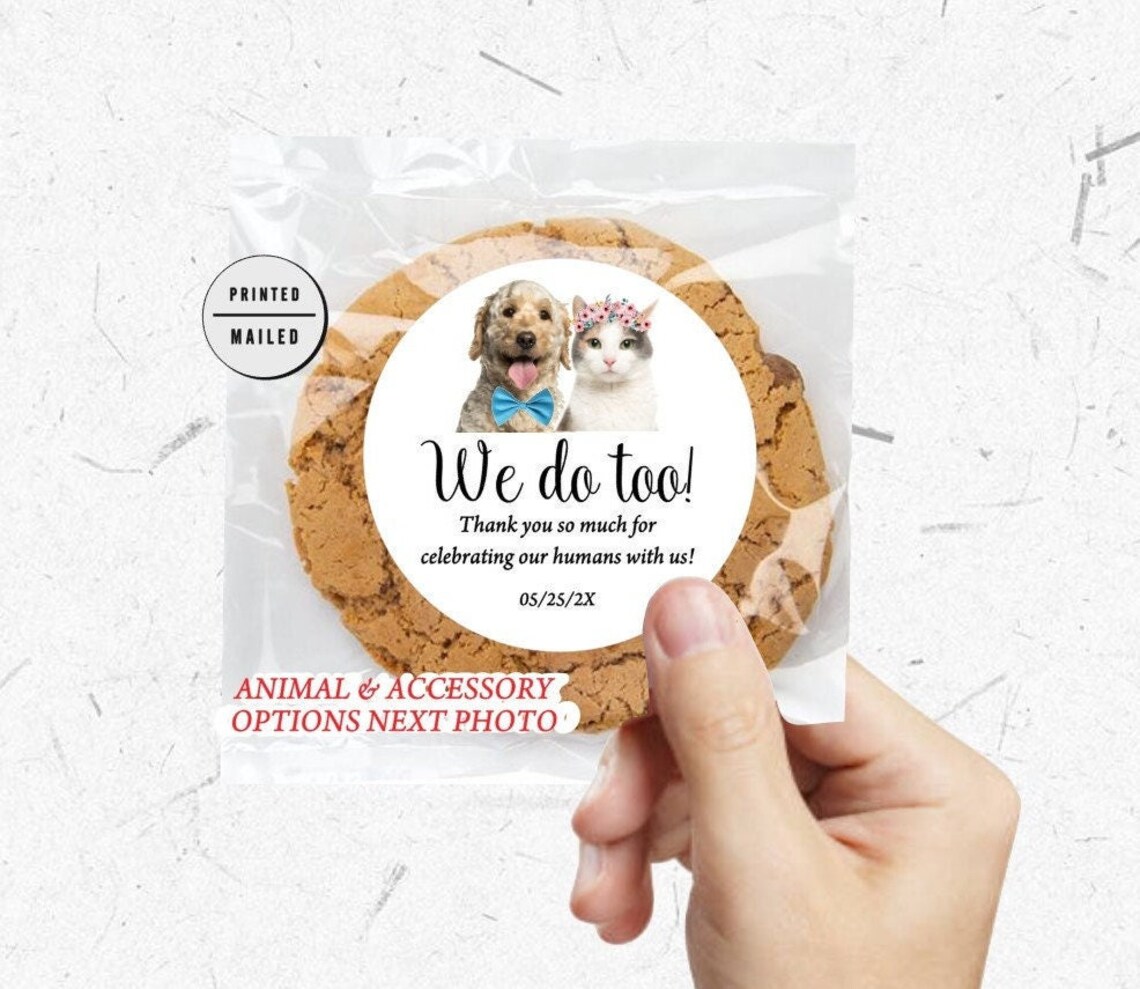 We Do Too Custom Dog Photo Pet Wedding Stickers, Celebrating My Humans ...