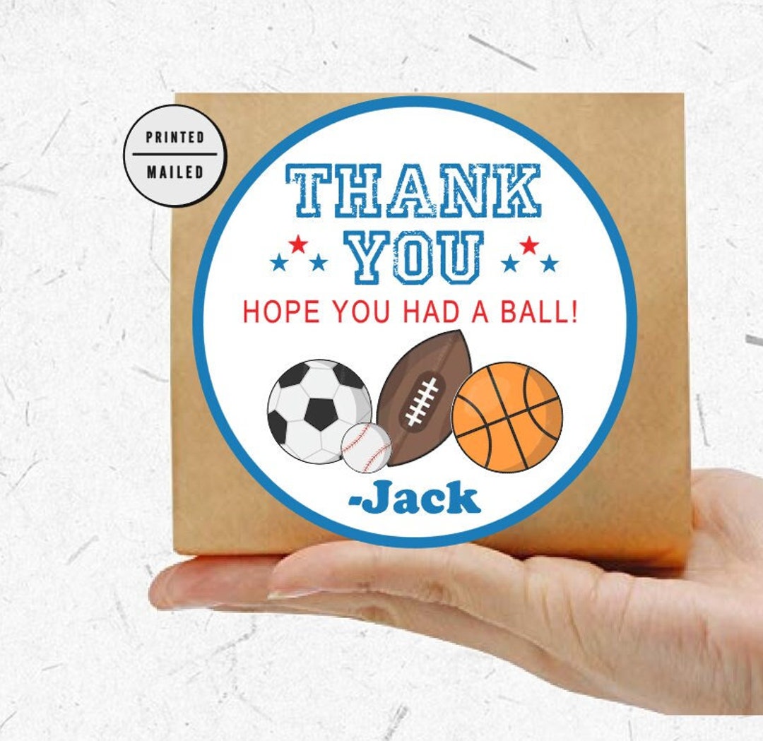 Personalized Sports Birthday Sticker, Hope You Had A Ball Birthday ...