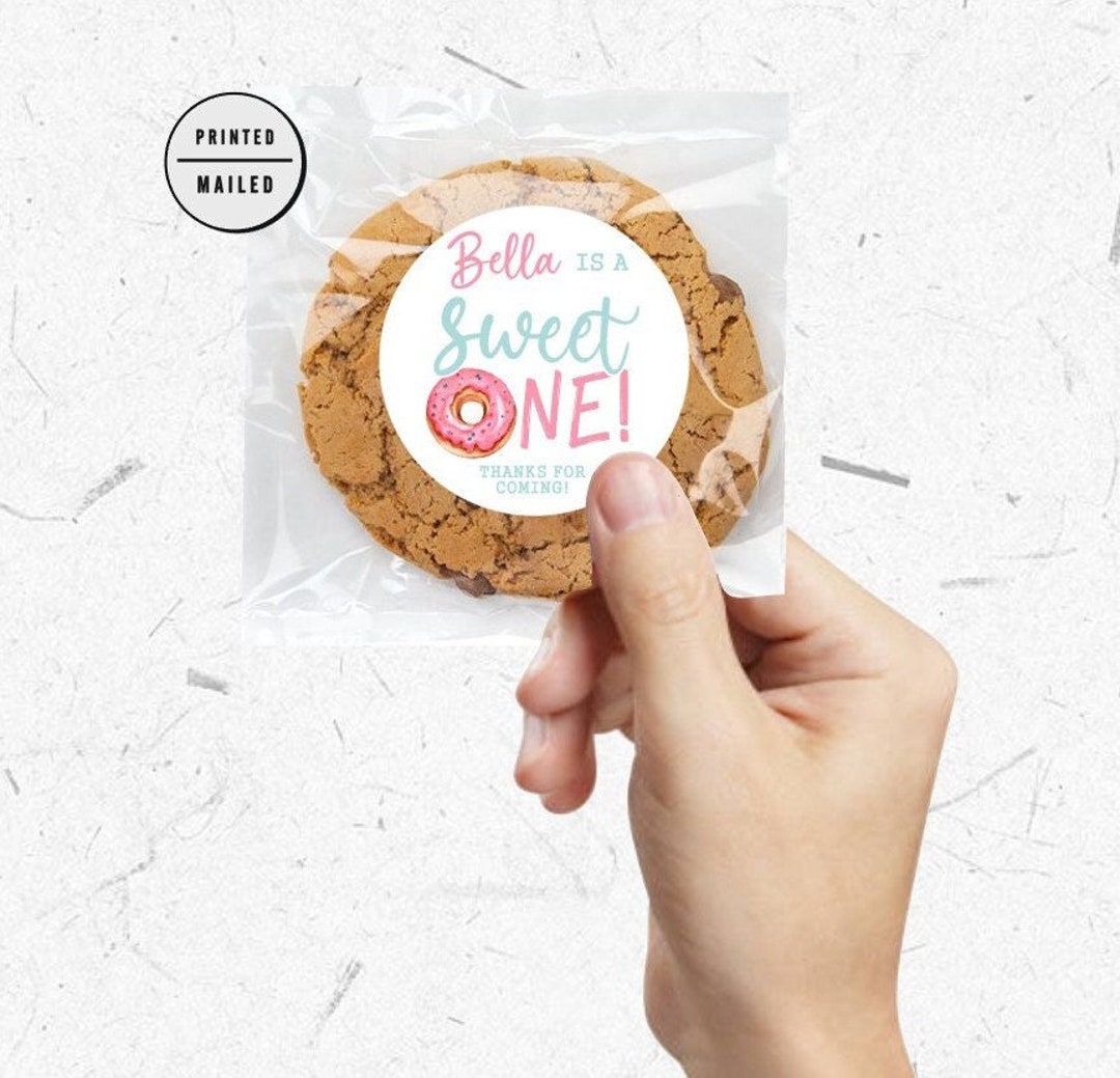 Birthday Stickers, Sweet One Donuts Birthday, Thank You Stickers, 1st ...