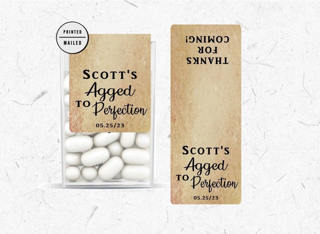 12 Tic Tac Stickers Personalized Aged to Perfection Birthday Stickers ...