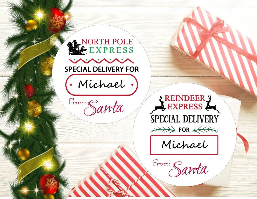 From Santa, Special Delivery Christmas Stickers, From Santa Labels ...